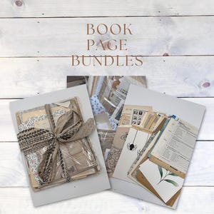 Vintage-new Mixed Book Page Bundle, Junk Journal Papers, Supplies ...