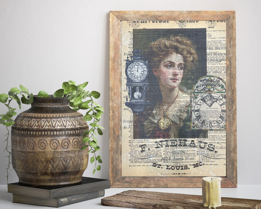 St. Louis MO Themed Clock Shop Mixed Media Dictionary Print Unframed ...