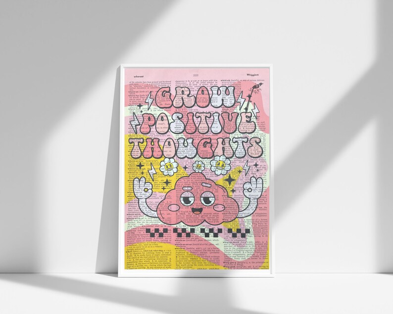 Retro Art Print Groovy 70s Affirmation Print Vintage Style Dictionary ...