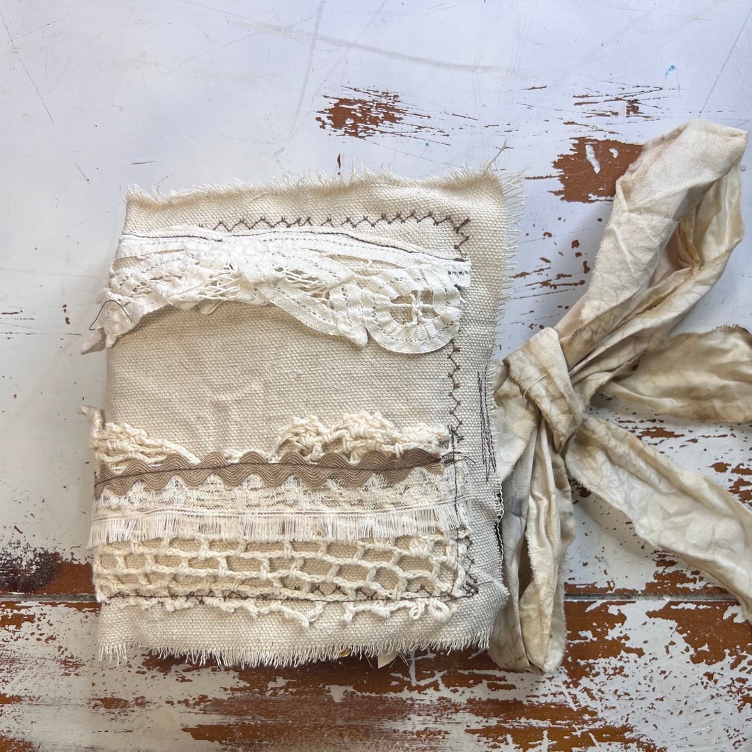 Mini Cream Neutral Inspired Junk Journal 6 X 4.5 Handmade Shabby ...