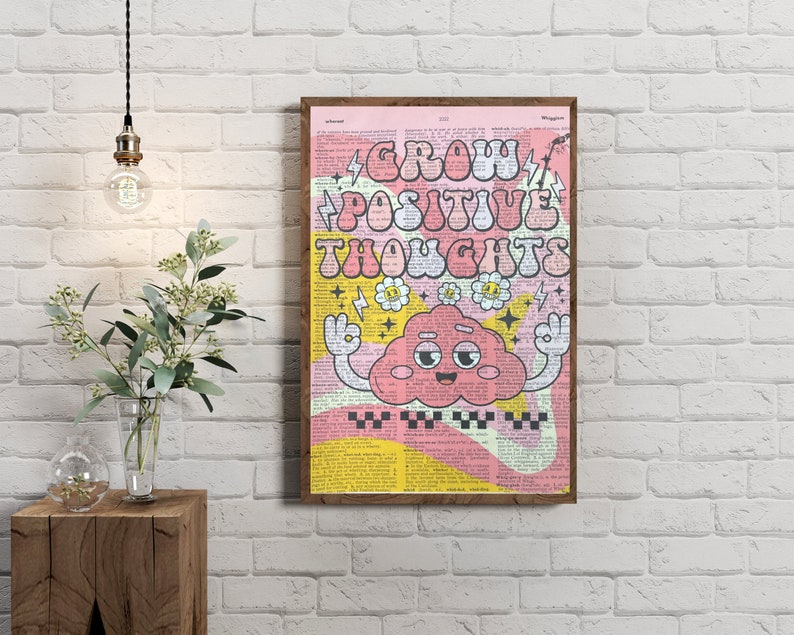 Retro Art Print Groovy 70s Affirmation Print Vintage Style Dictionary ...