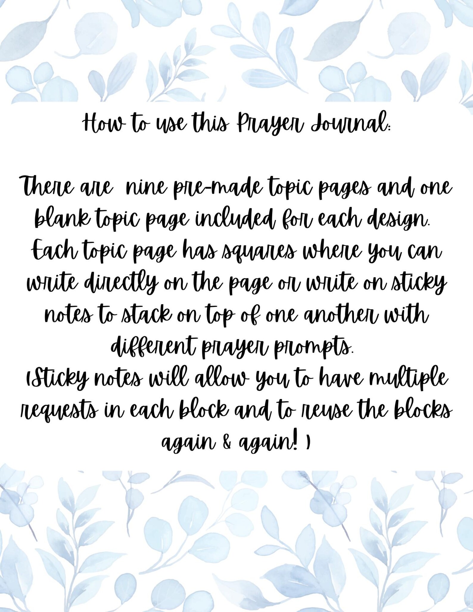 Prayer Journal - Option Two - Etsy