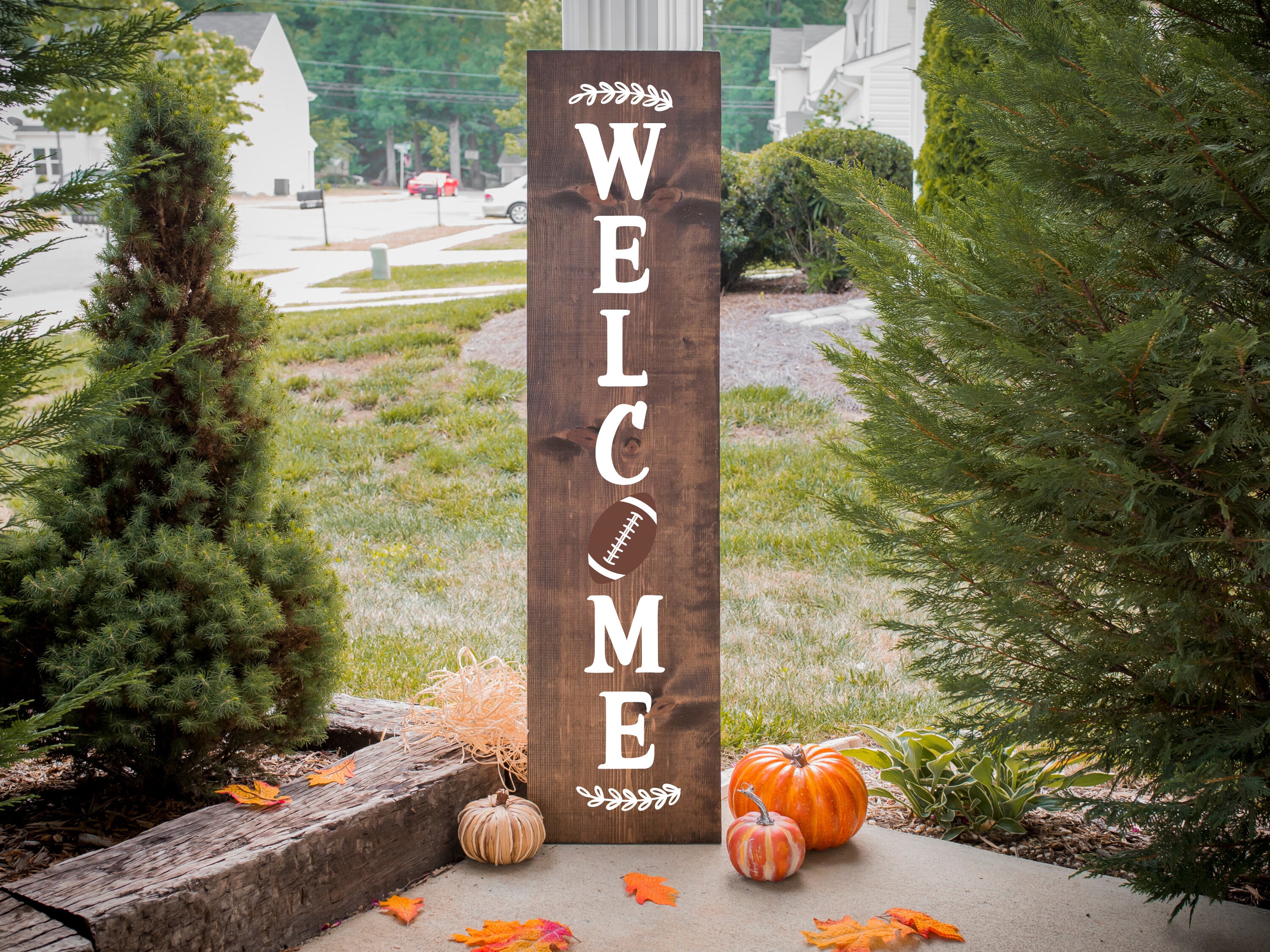 Welcome Football Front Porch Leaner | Welcome Sign for Front Porch ...