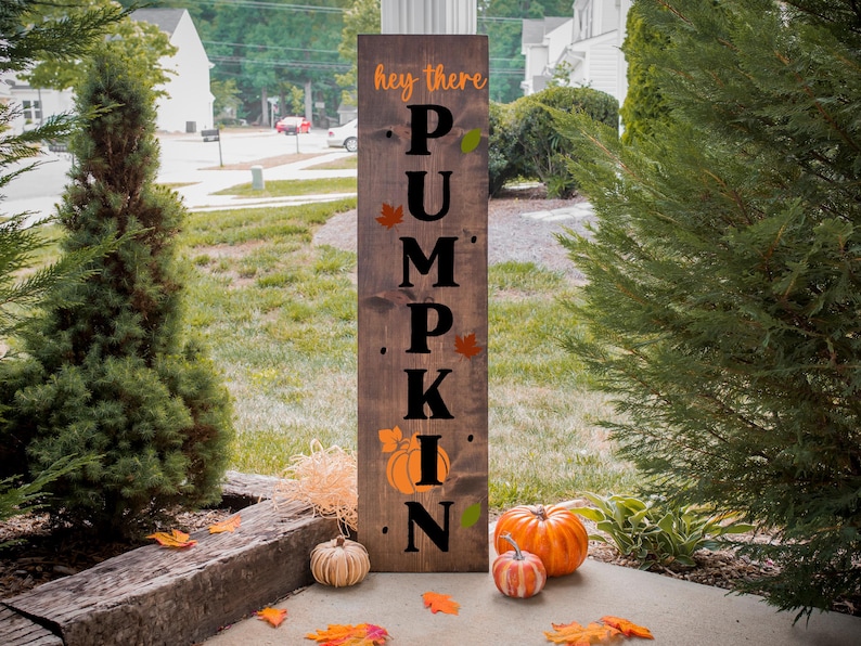 Hey There Pumpkin Fall Porch Sign | Fall Porch Sign | Welcome Sign for ...