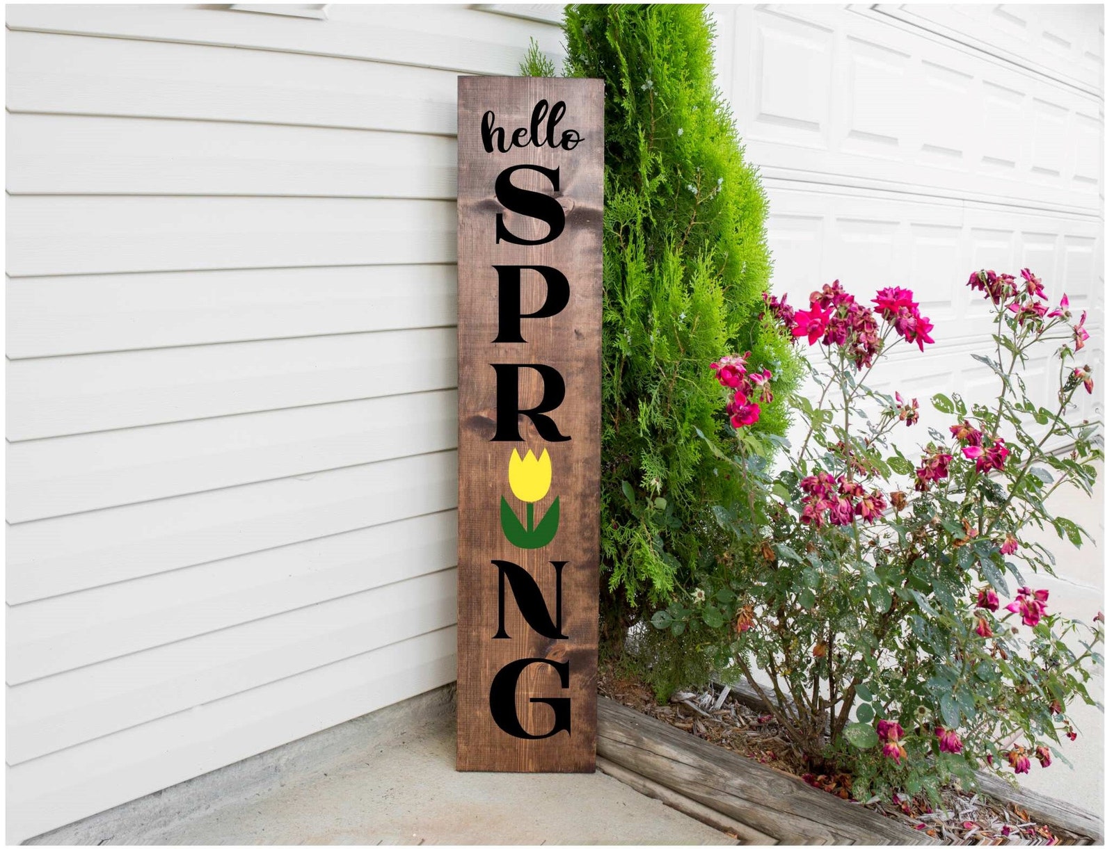 Hello Spring Wood Front Porch Sign | Spring Porch Decor | Spring Front ...