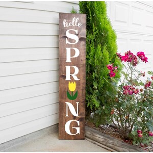 Hello Spring Wood Front Porch Sign | Spring Porch Decor | Spring Front ...