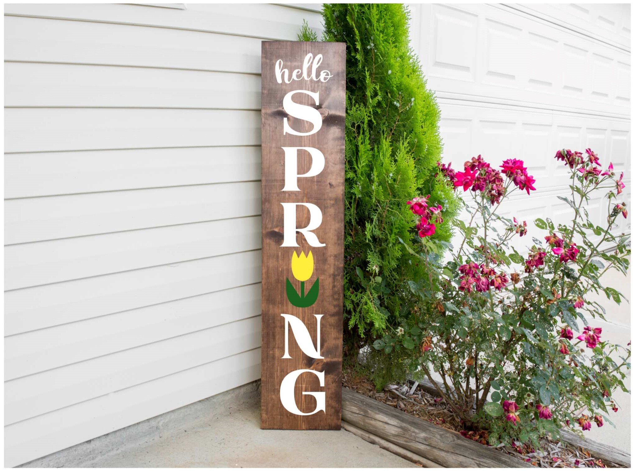 Hello Spring Wood Front Porch Sign | Spring Porch Decor | Spring Front ...