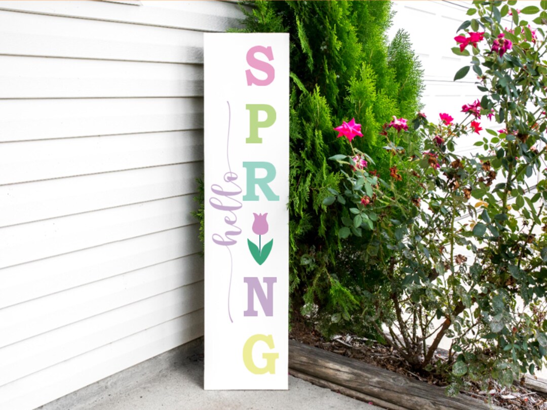 Hello Spring Welcome Sign for Front Porch | Hello Spring Sign | Welcome ...