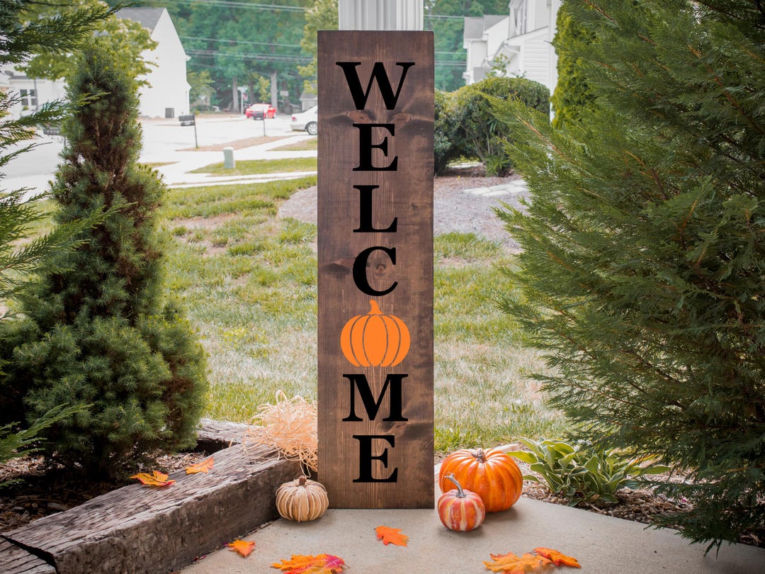 Welcome Fall Front Porch Sign | Hello Fall Porch Leaner | Fall Porch ...