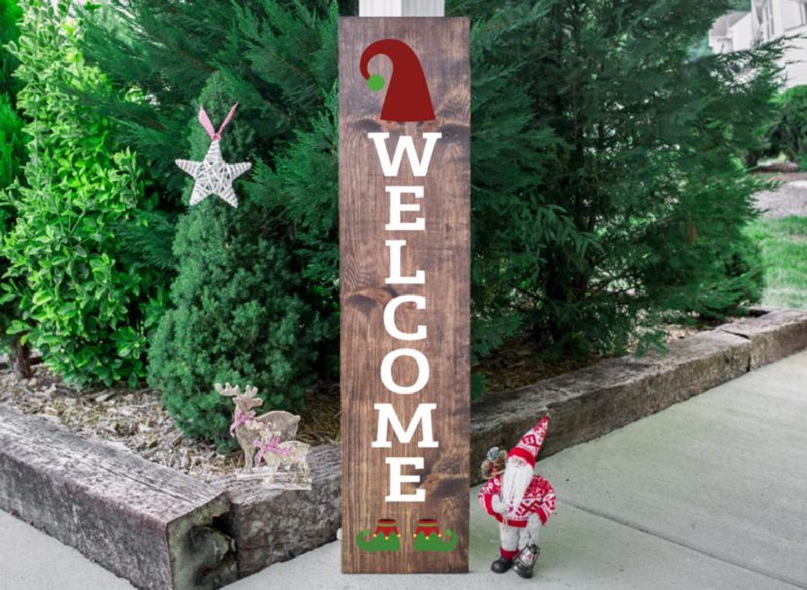 Elf Christmas Welcome Sign - Christmas Porch Leaner - Etsy