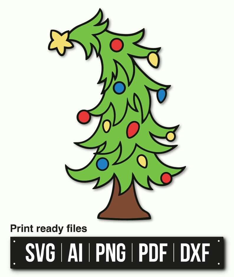 Grinch Christmas Tree SVG Cut File | Funny Whoville Wavy Tree Design ...
