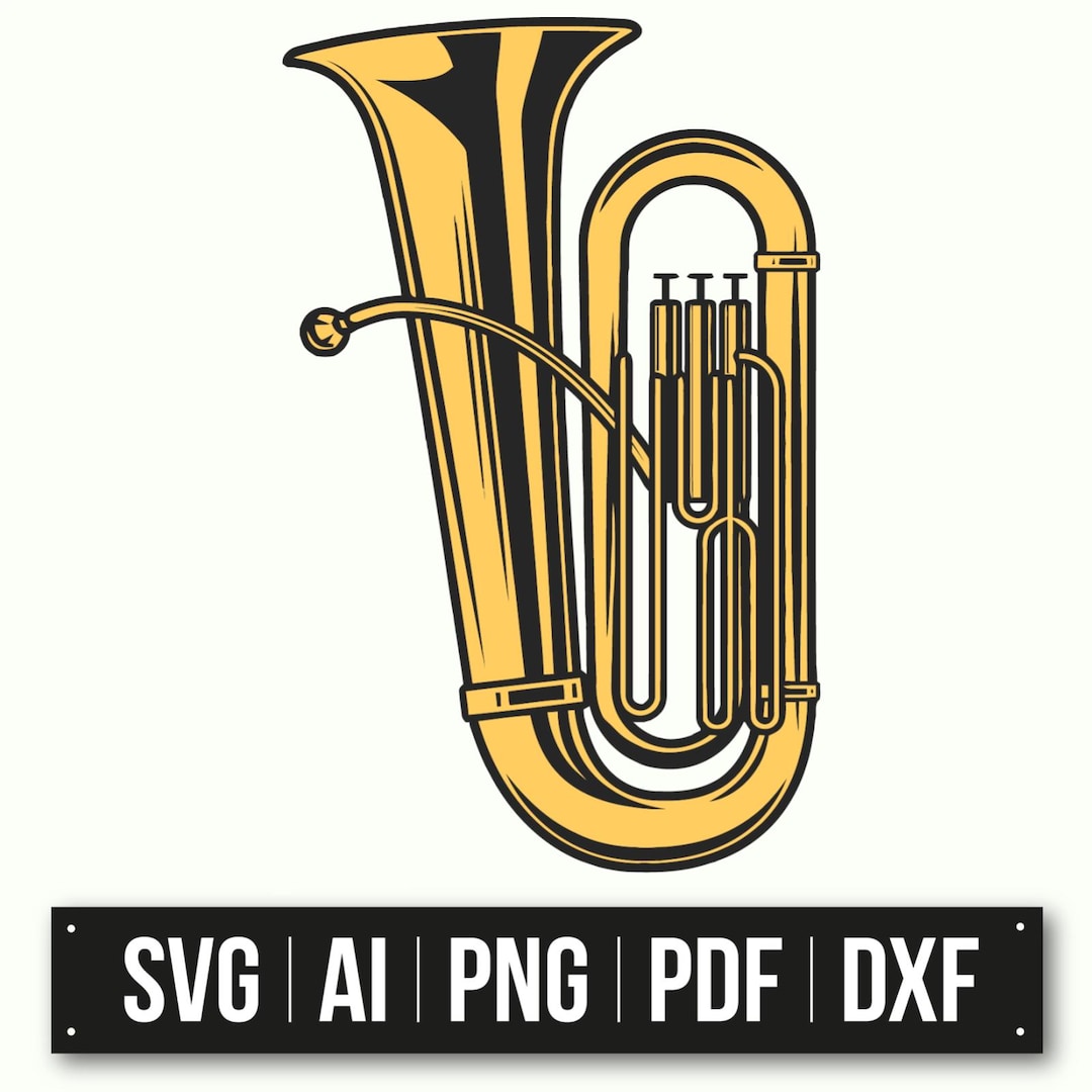 Tuba Silhouette SVG | Music Instrument Graphic | Instant Download ...