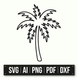 Palm Tree Outline Design | Instant Download | Minimalist Art | Tropical ...