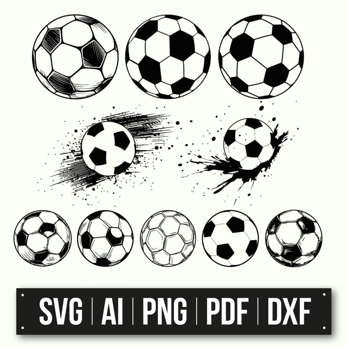 Soccer Ball Vector Clipart | Instant Download | Football SVG Bundle ...