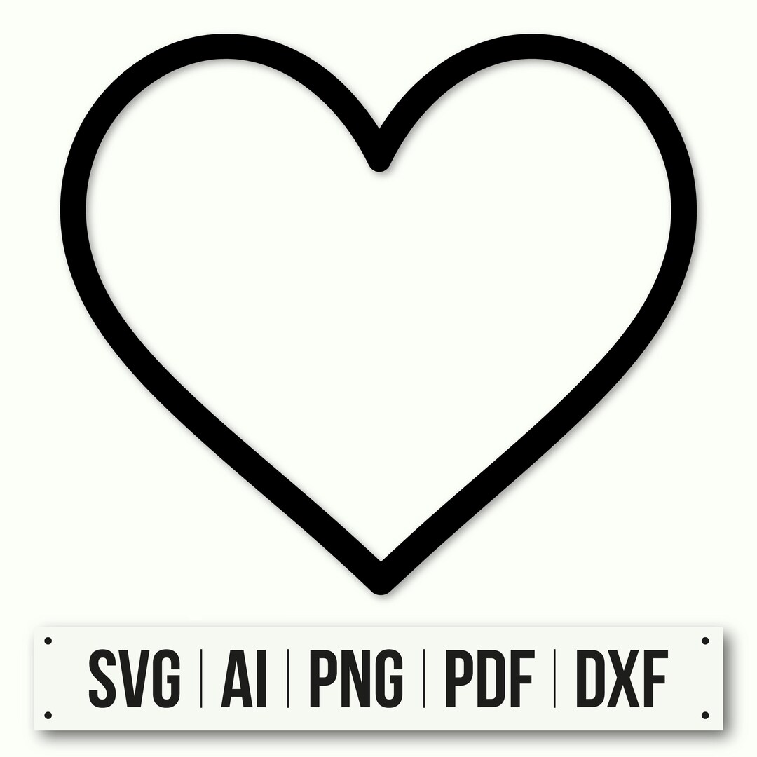 Simple Heart Outline Svg | Minimalist Style | Drawn Heart Svg | Instant ...