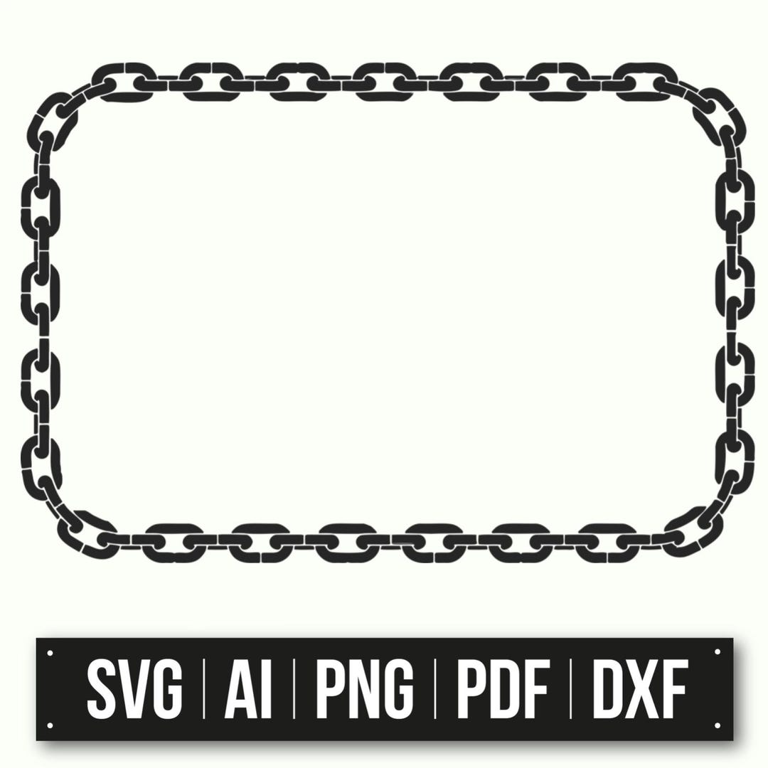 Chain Frame Design | SVG Cut File | DIY Craft Supplies | Chain Clipart ...