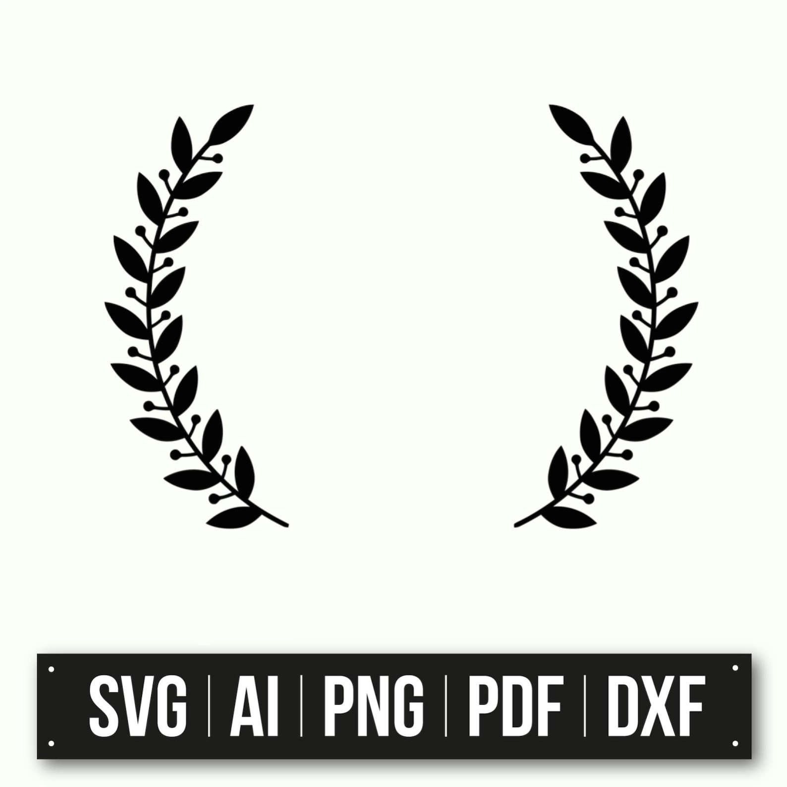 Laurel Wreath Minimalist Design | SVG Cut File | Botanical Clipart ...