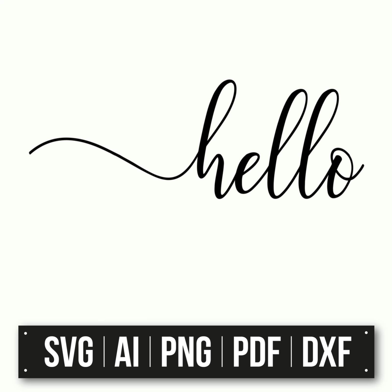 Hello Calligraphy SVG | Instant Download | Handwritten Hello Design ...