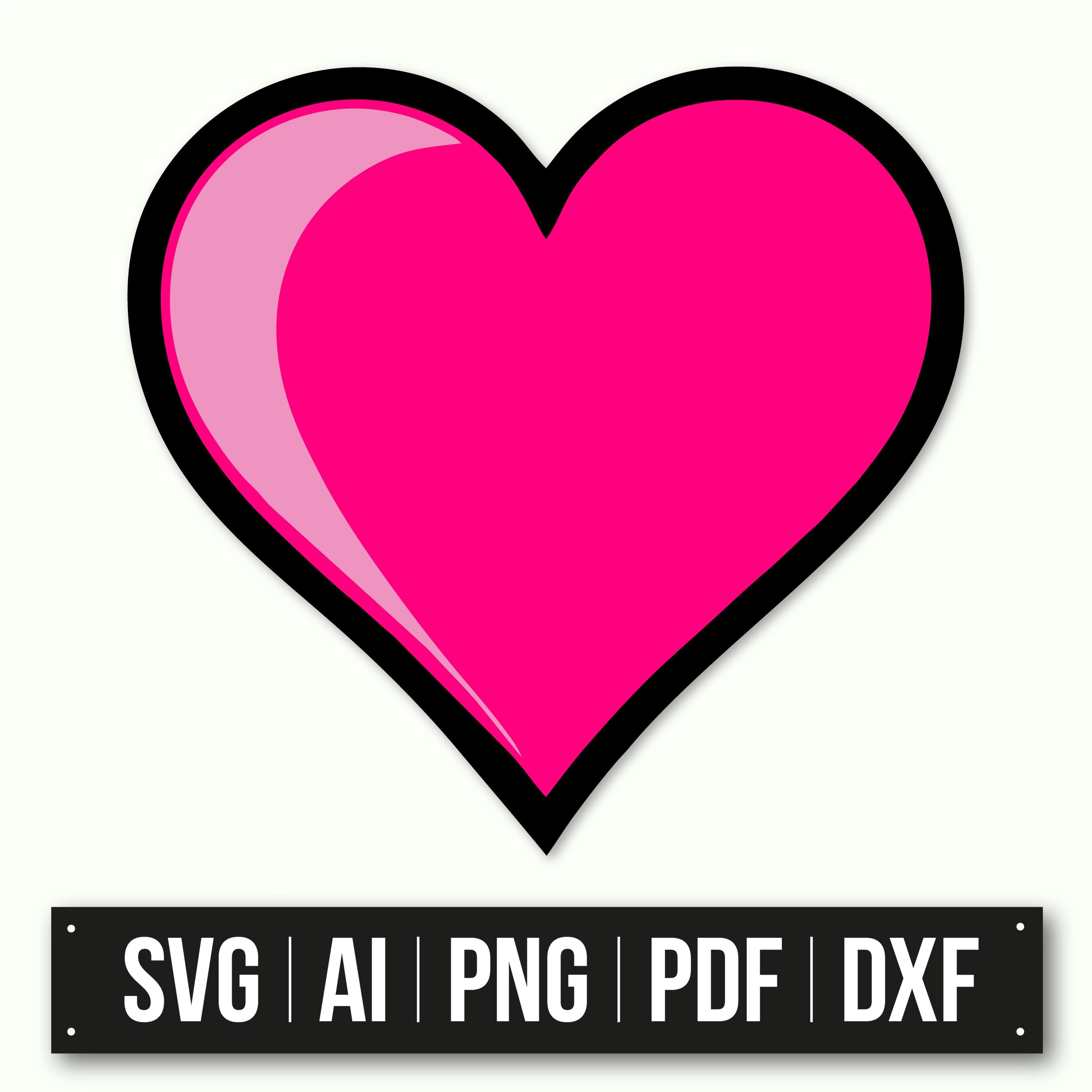 Valentine’s Day Pink Heart Clipart | Instant Download | Pink Heart SVG ...