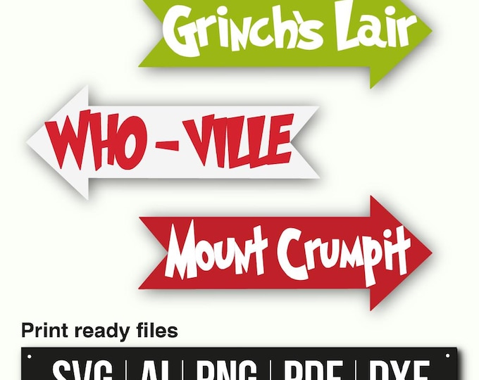 Grinch Christmas SVG PNG | Leave Gifts Here Sign | Funny Holiday ...