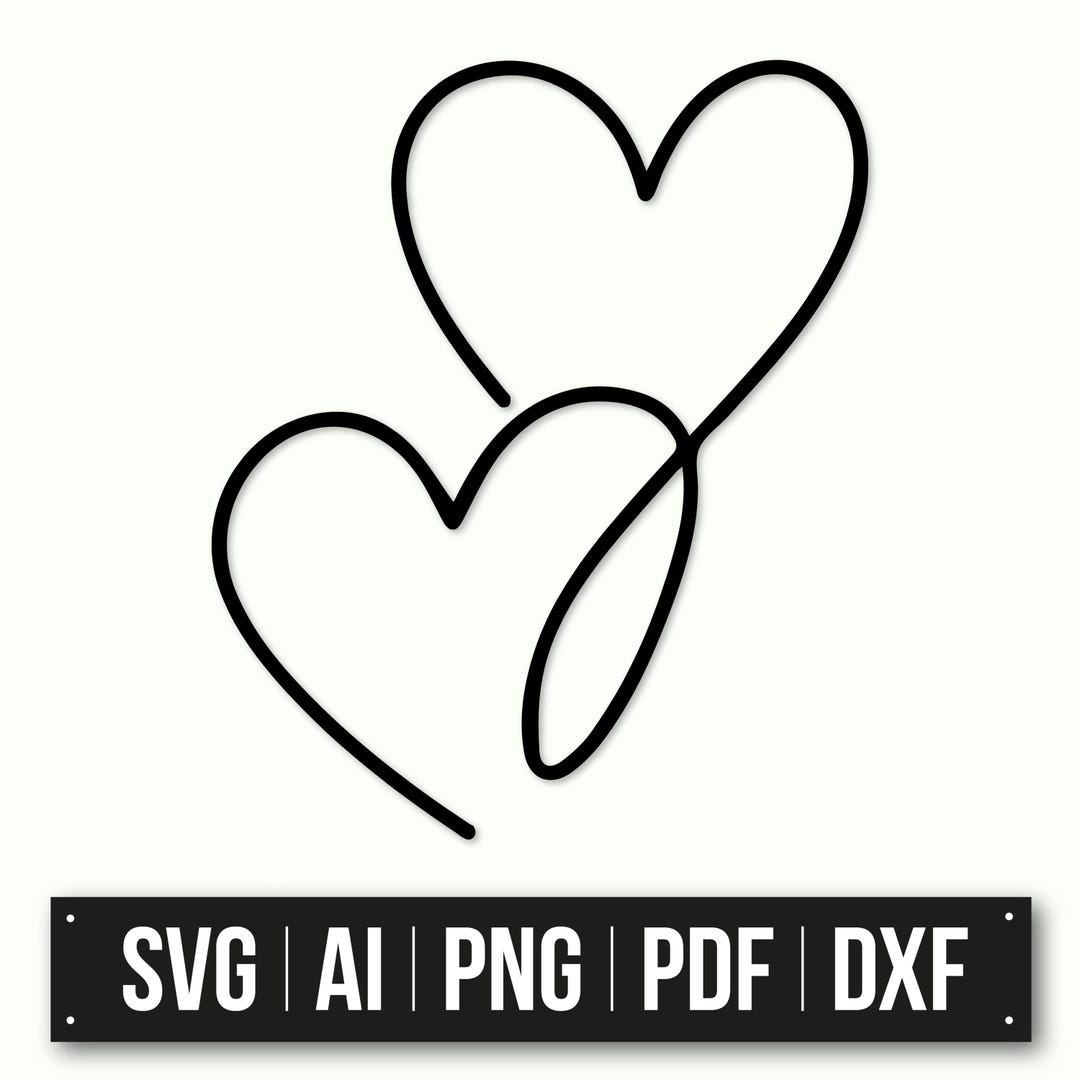 Intertwined Hearts Minimalist Design | Instant Download | Wedding Heart ...