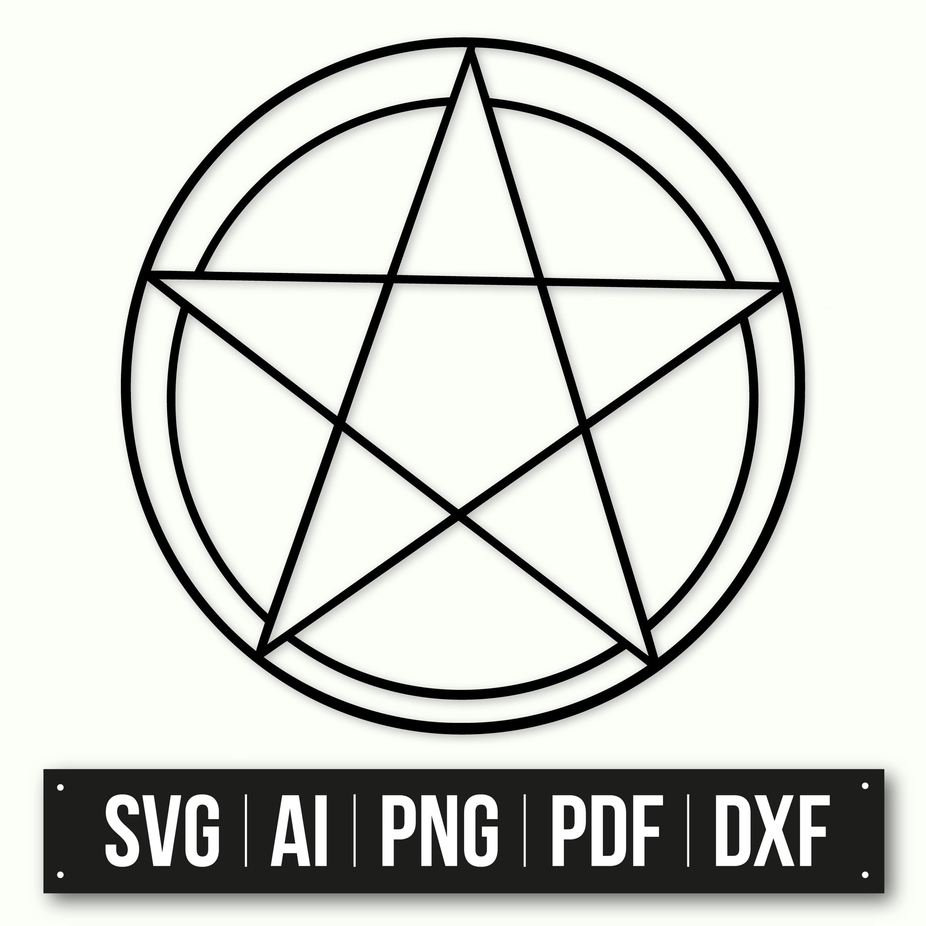 Pentagram SVG Cut File | Witchy Star Clipart | Pagan Instant Download ...