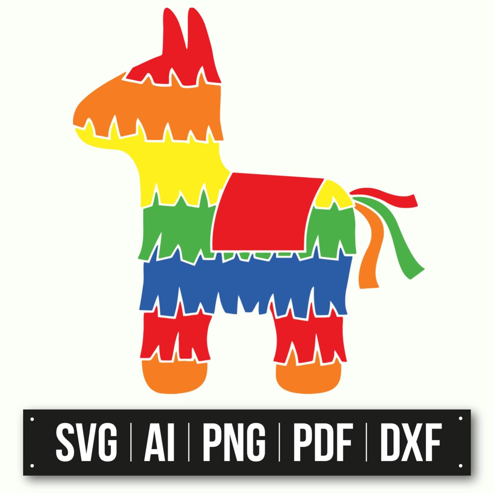 Rainbow Donkey Pinata | Instant Download | Fiesta Vector | Mexican ...