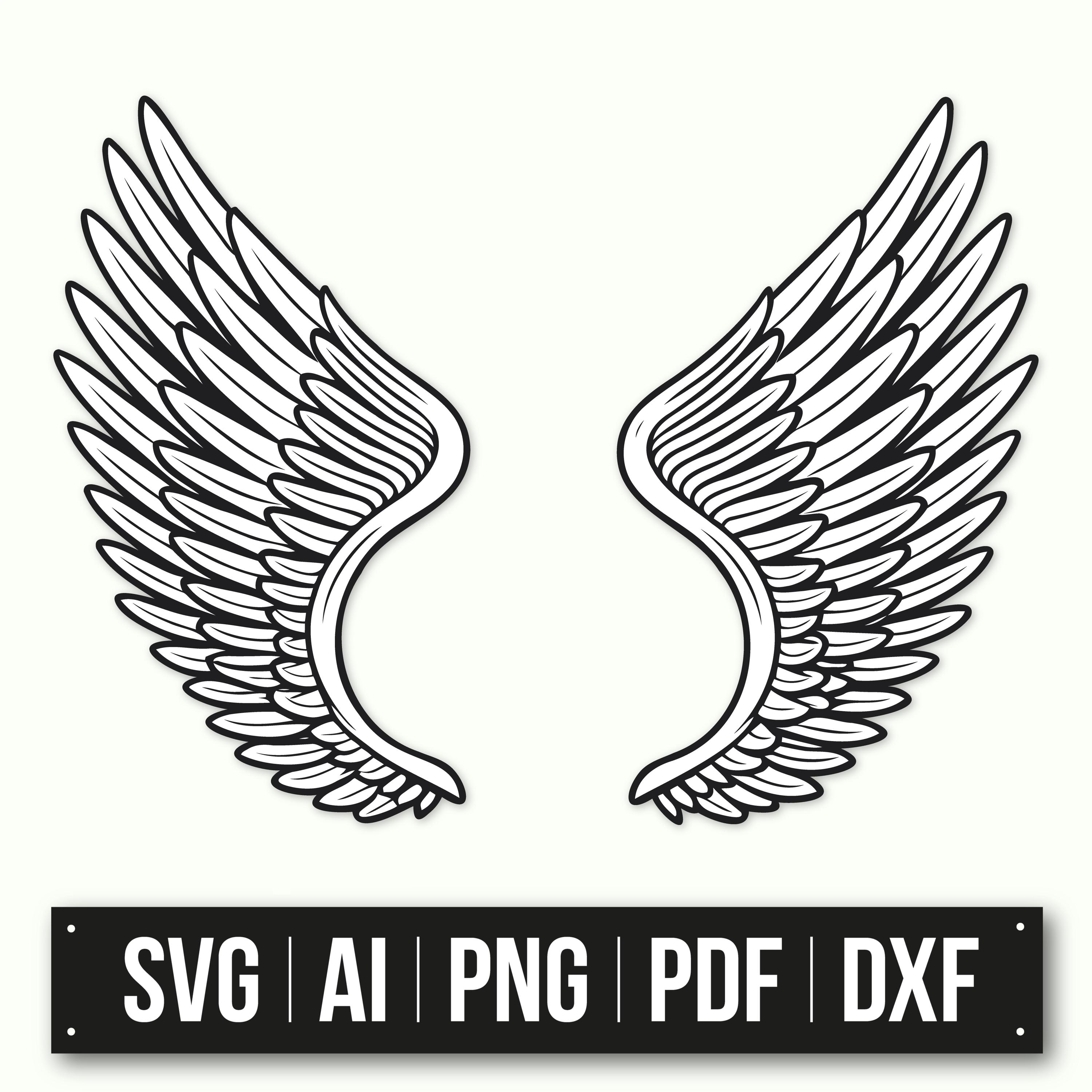 Angel Wings SVG | Angel PNG | Halo Dxf | White Wings Vector SVG ...