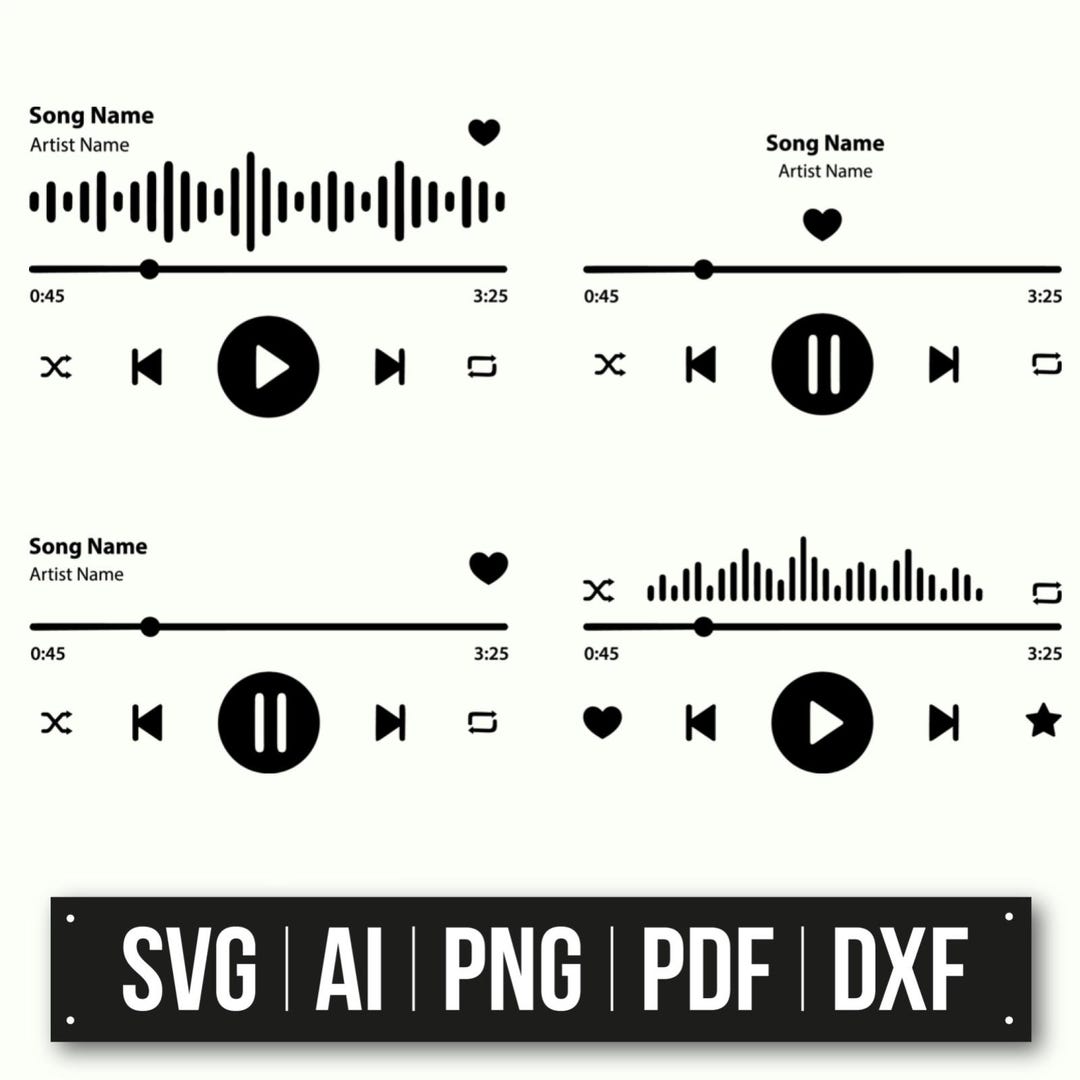 Music Player Interface | Audio Control Icons | Sound Wave Graphics ...