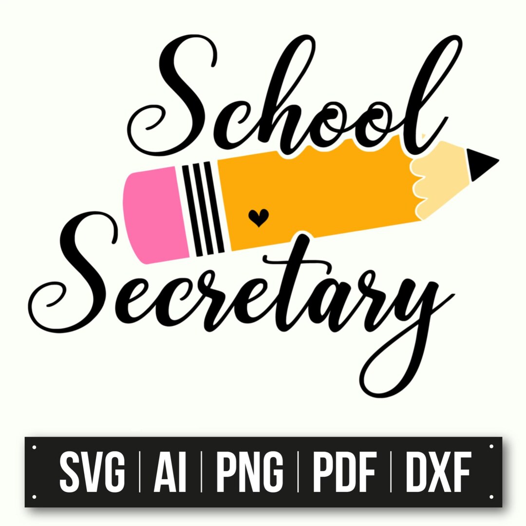School Secretary SVG | Pencil Design | Teacher Appreciation | Office ...
