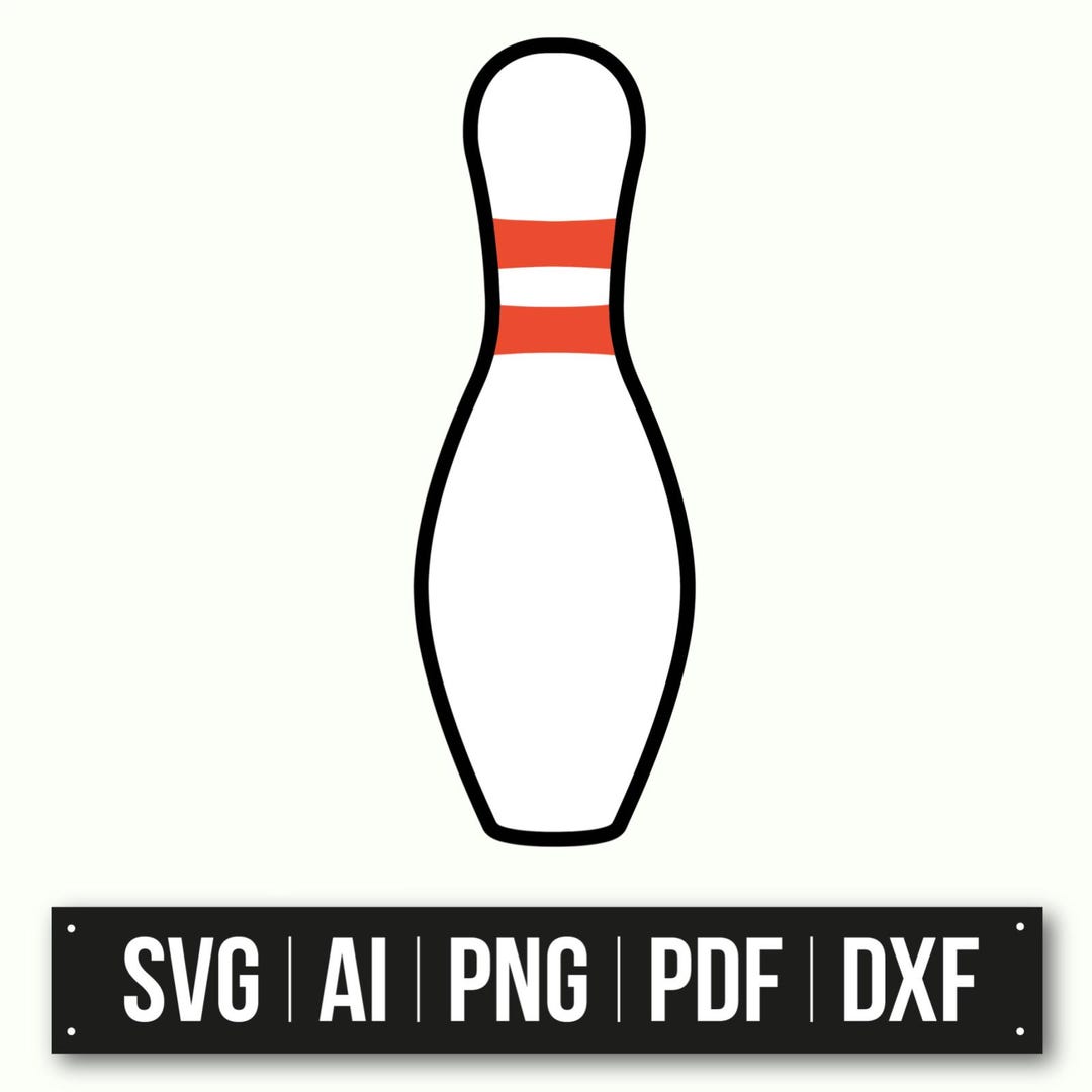 Minimalist Bowling Pin Clipart | Instant Download | Bowling SVG ...