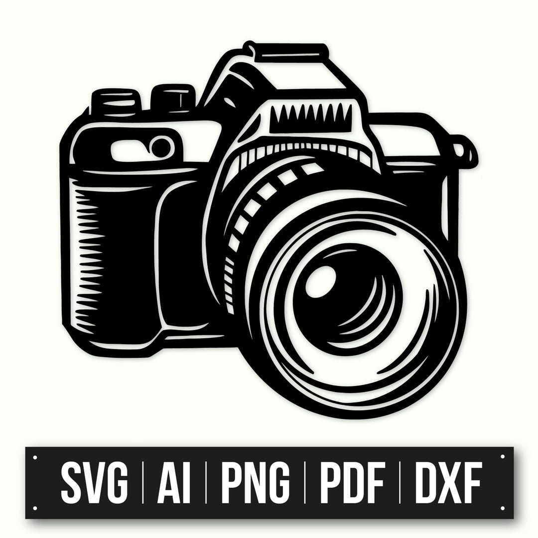 Camera Clipart | Black and White Art | Vector Illustration ...