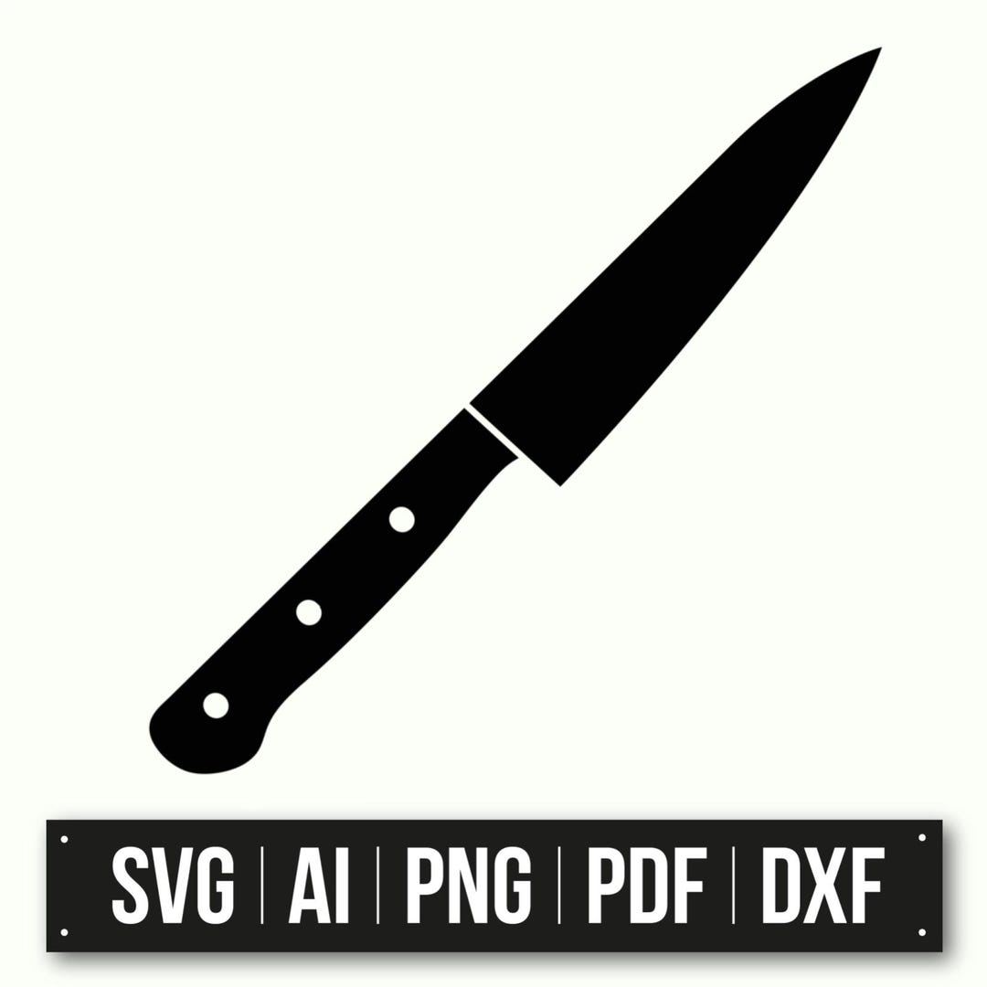 Knife Silhouette | SVG Knife Template | Cut File for Cricut | Chef ...
