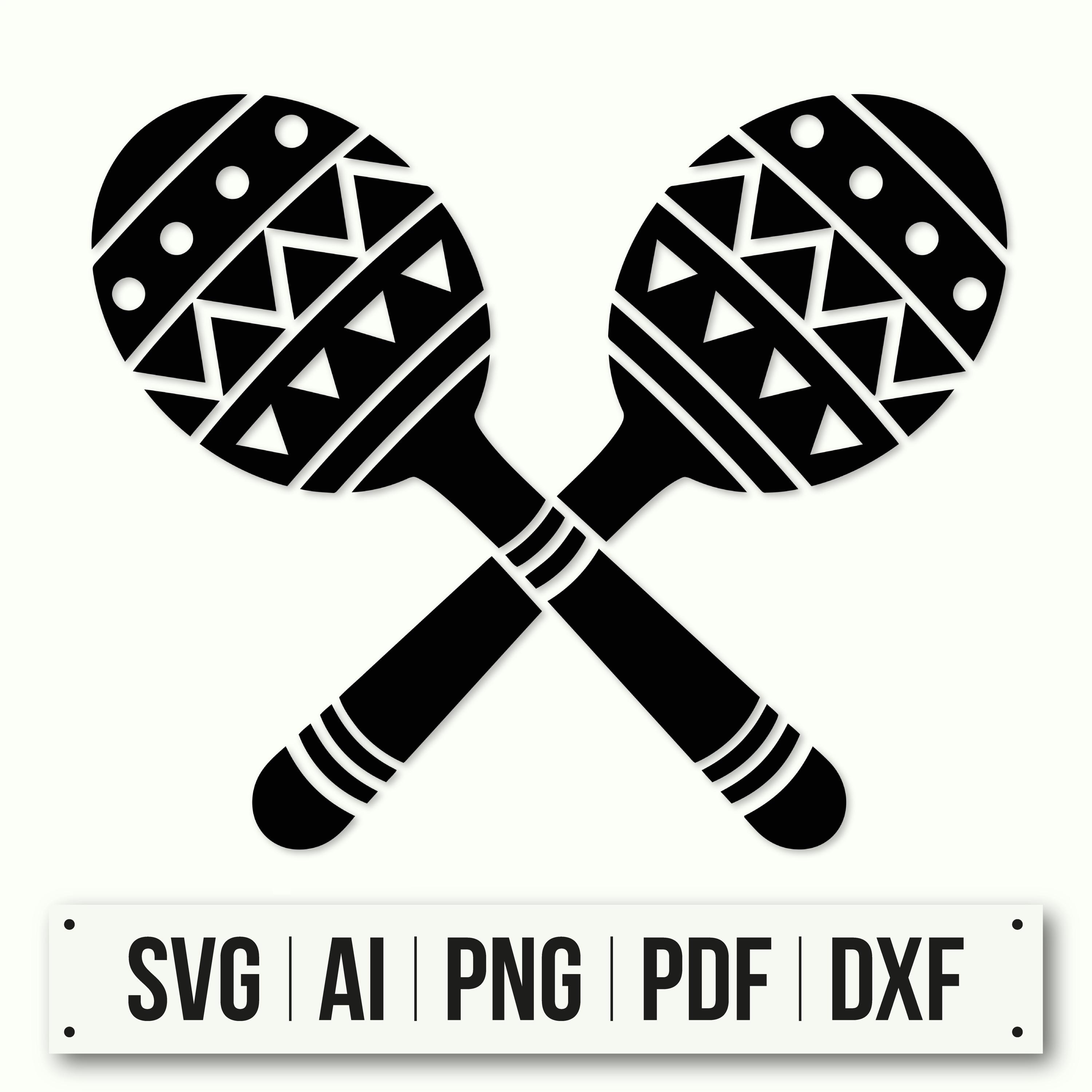 Maracas Clipart | Musical Instrument SVG | Geometric Pattern Design ...