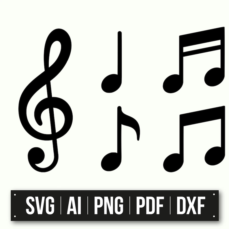 Musical Symbols Set | Treble Clef Notes | Music Design Elements | for ...