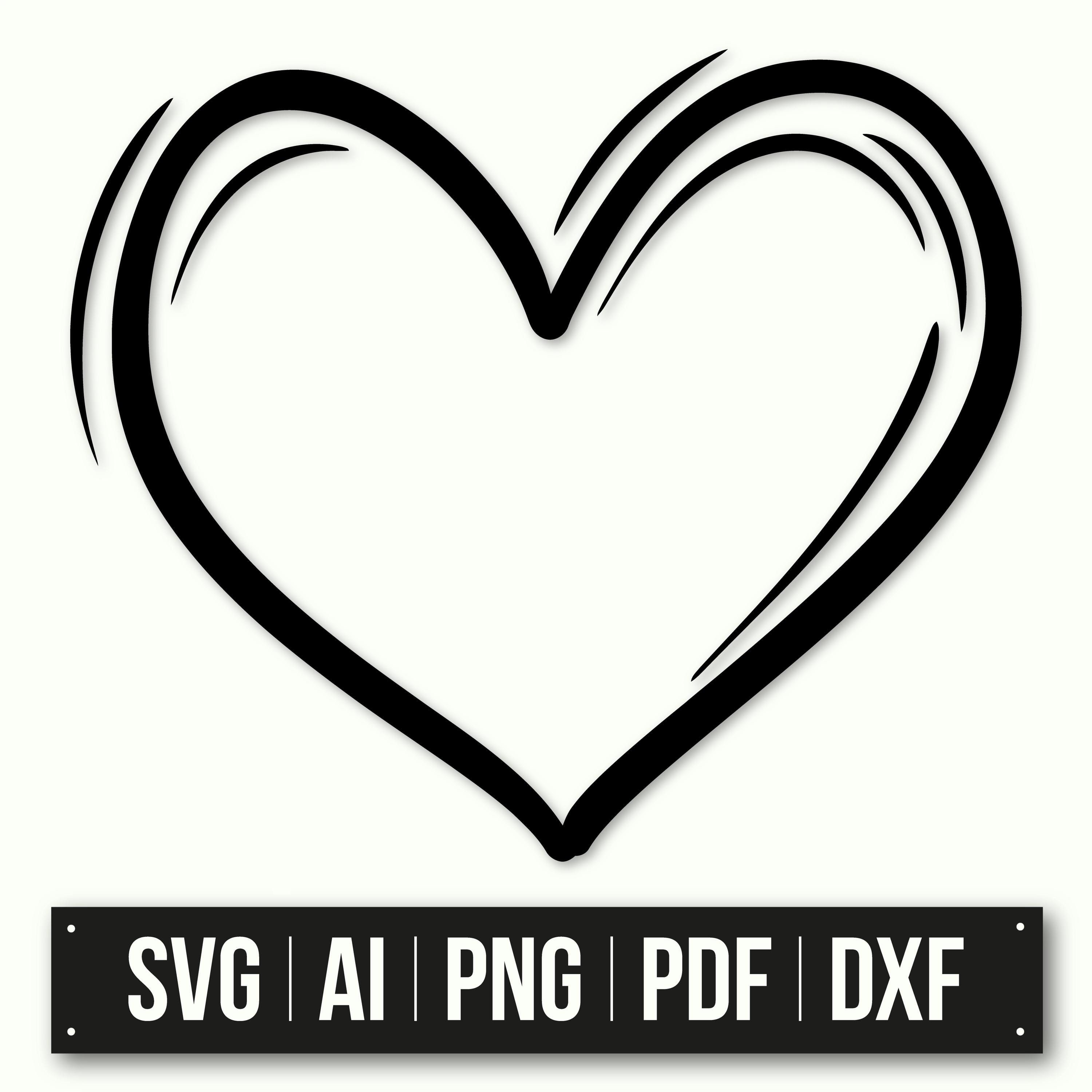 Doodle Heart Svg | Hand Drawn Heart Svg | Instant Download | Svg, Png ...