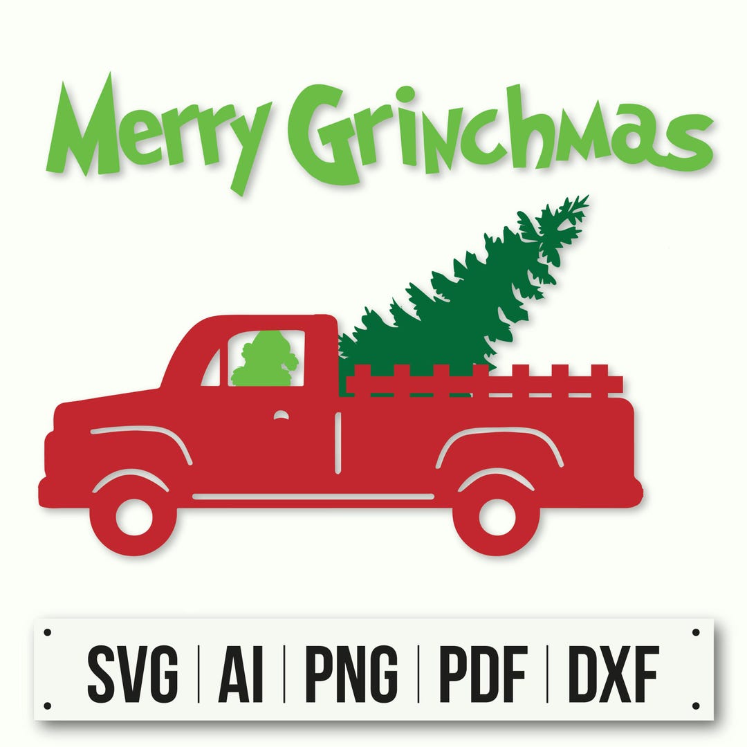 Grinch Truck With Tree | Grinch SVG | Instant Download | Festive ...