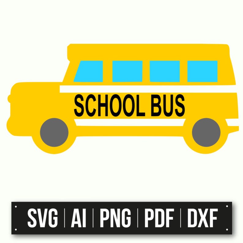 Yellow School Bus Clipart | School Bus SVG | Instant Download ...