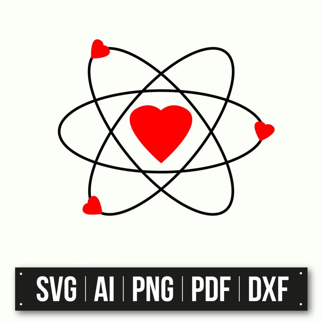Heart Atom Design | Love Science Art | Romantic Chemistry | Valentine's ...