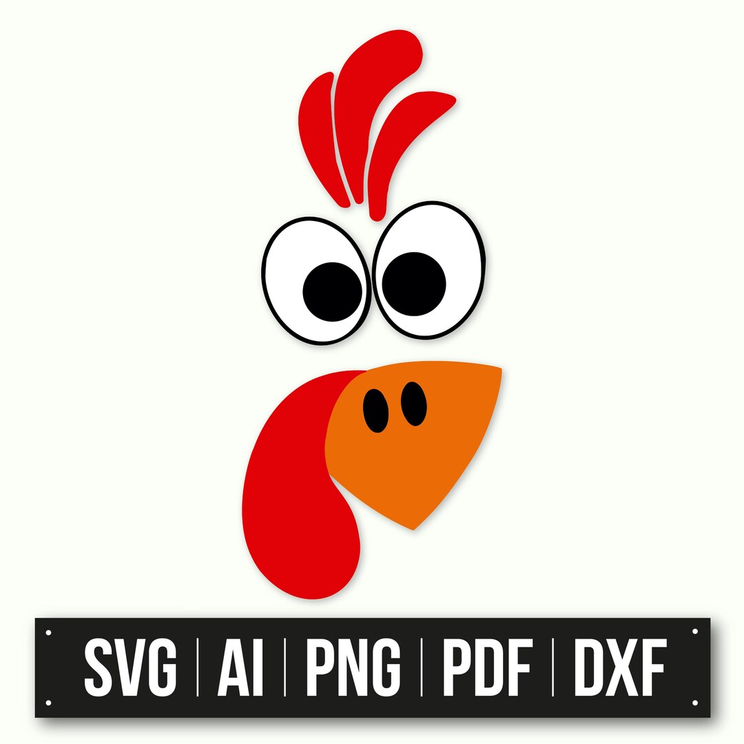 Cartoon Chicken Graphic Design | Instant Download | Farm Animal SVG ...