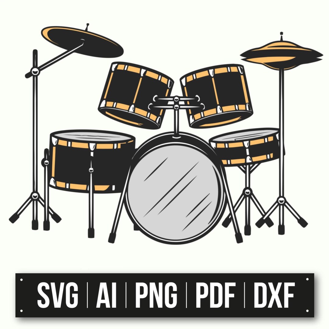 Vector Drum Set Illustration | Instant Download | Music Instrument Art ...