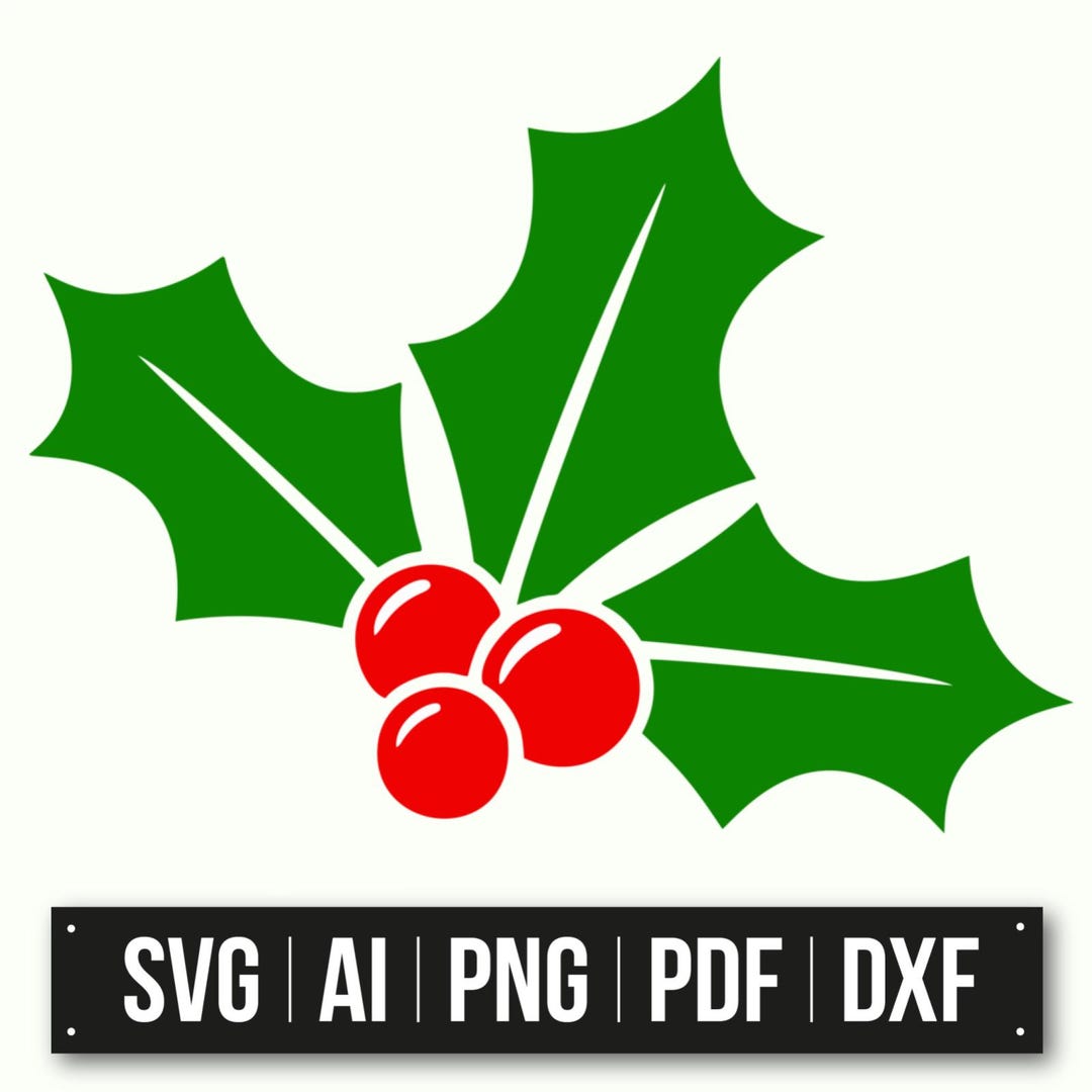Holly Leaf Design | Christmas Clipart | Festive Graphics | Holiday ...