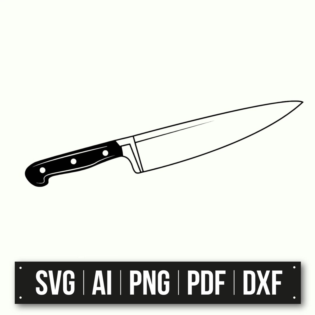 Minimalist Kitchen Knife Vector | Instant Download | Chef Knife SVG ...
