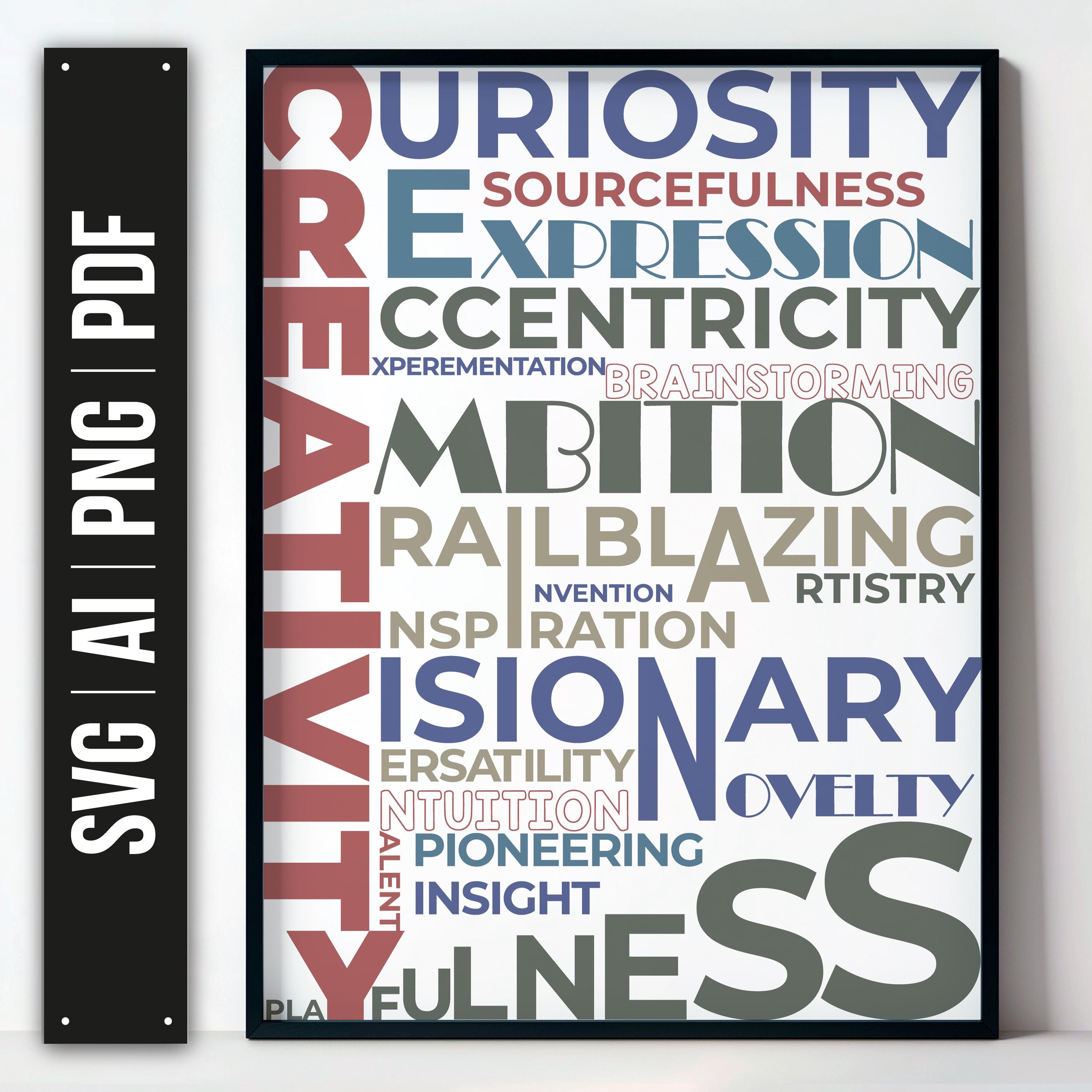 Creativity Poster SVG | Inspirational Wall Art | Modern Home Decor ...