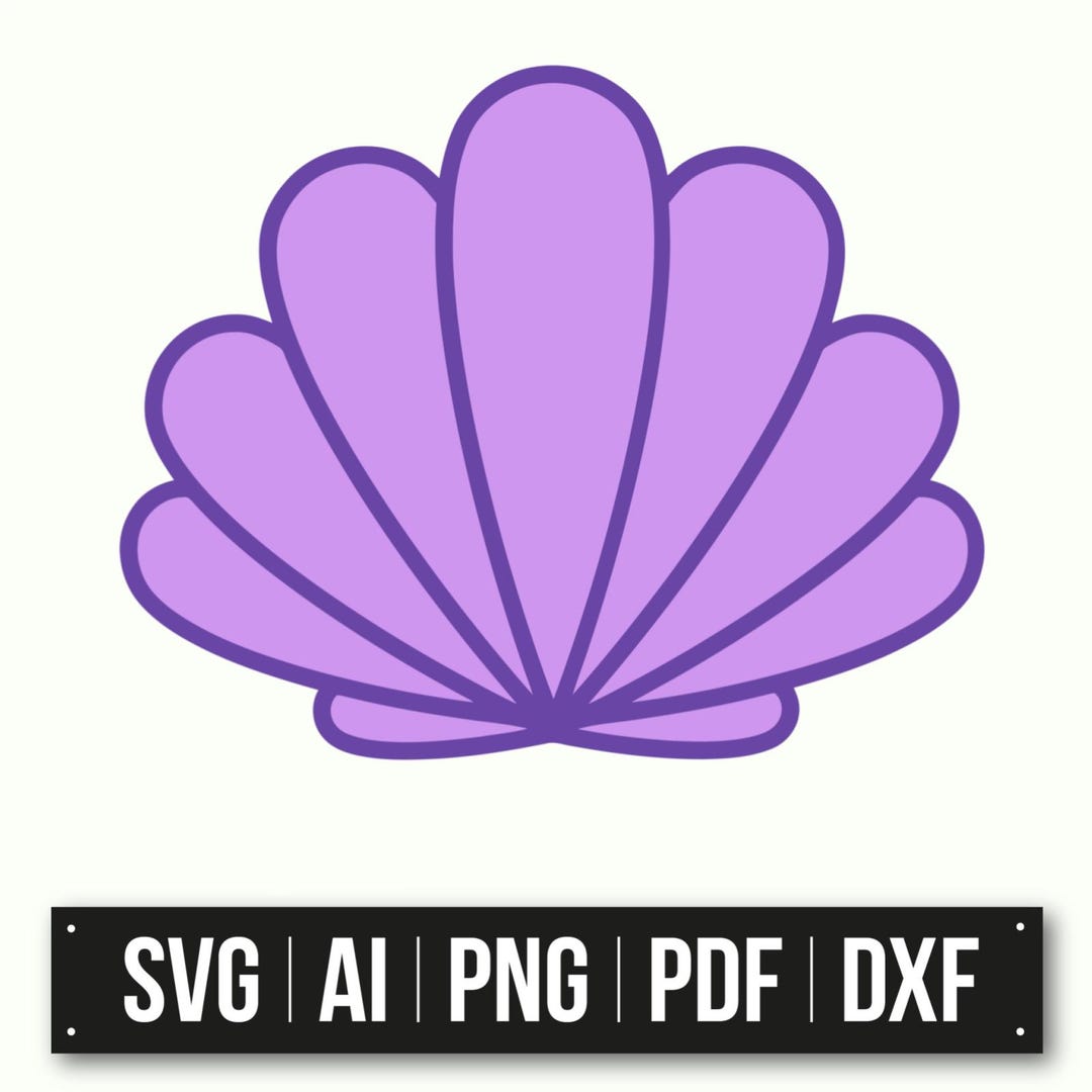 Purple Seashell Graphic Design | Instant Download | Seashell SVG ...
