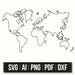 Minimalist World Map Outline | Instant Download | Vector Map SVG | Home ...