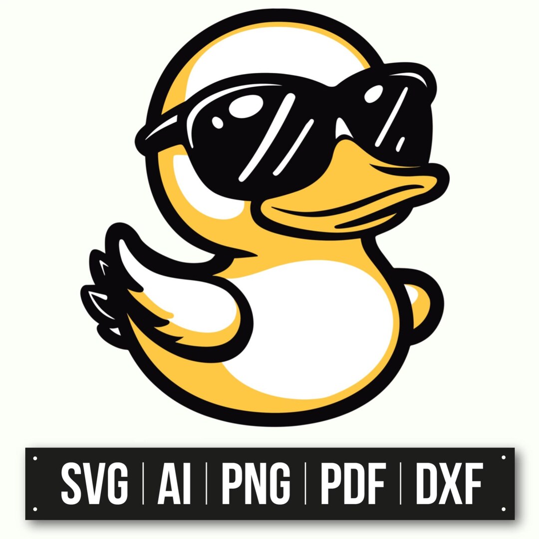 Cartoon Duck With Sunglasses | Cool Duck Design | Instant Download ...
