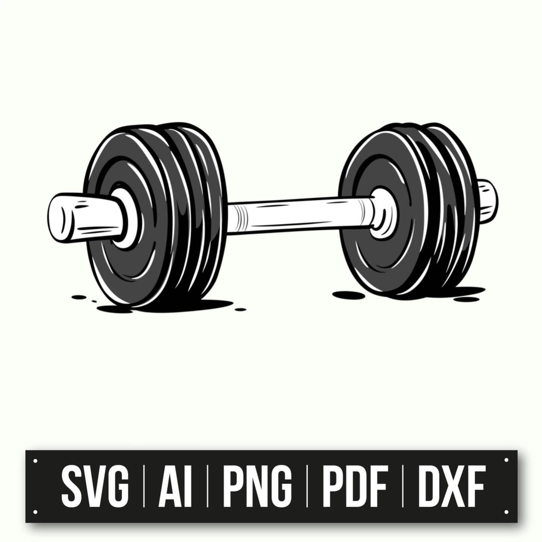 Dumbbell Clipart | Fitness SVG | Gym Decor | Workout Art | Exercise ...