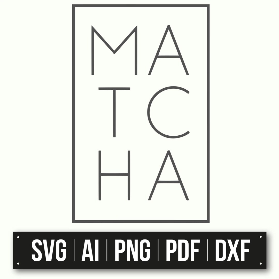 Matcha Vertical Typography Art | Instant Download | Minimalist Design ...