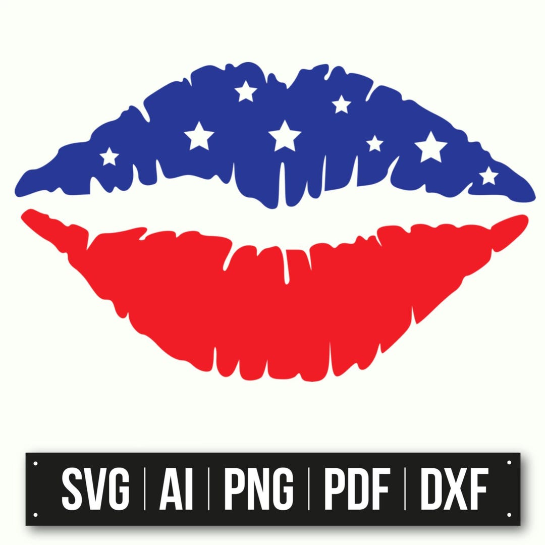 Patriotic Lips | American Flag Design | USA Themed Art | Fourth of July ...